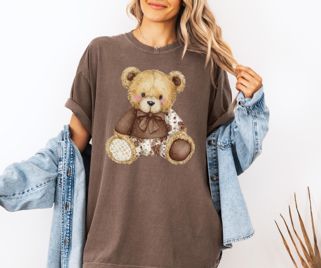 Nostalgic Teddy Bear Comfort Colors Shirt Sweatshirt Long Sleeve Tee ...