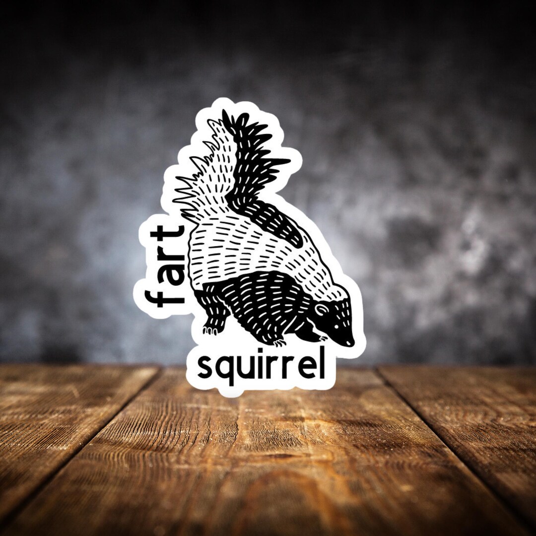 Fart Squirrel Sticker Die Cut Sticker Water Resistant Sticker Skunk ...