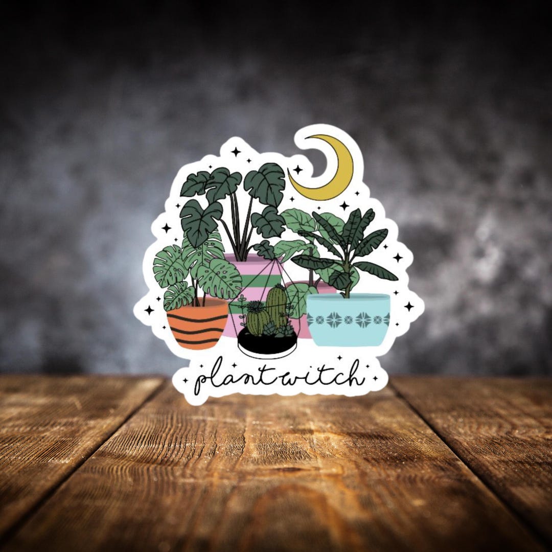 Plant Witch Sticker - Die Cut Sticker - Nature Sticker - Witch Sticker ...