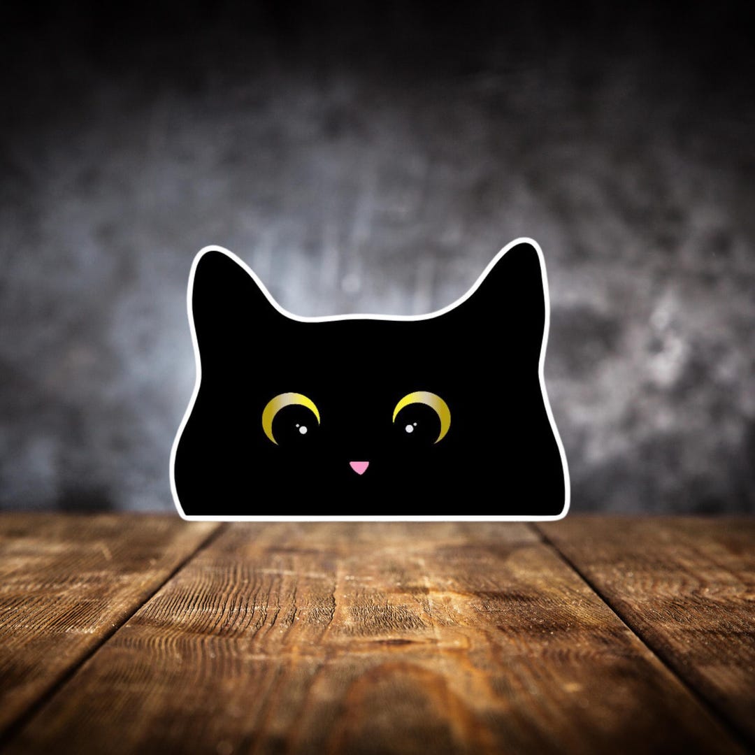 Peeking Cat Sticker - Die Cut Sticker - Mental Health Sticker ...