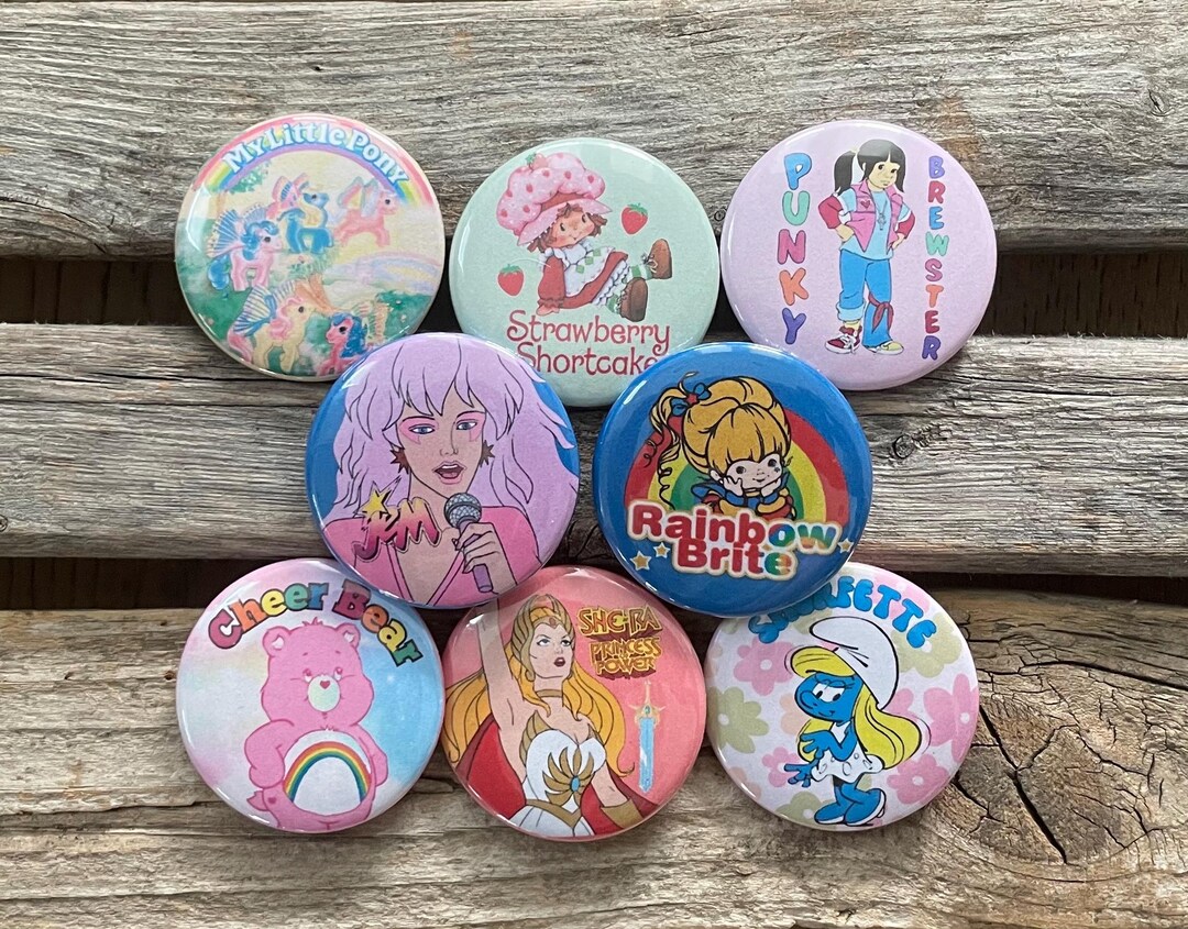 80s Cartoon Pinback Buttons or Magnets: Rainbow Brite, Jem, She-ra - Etsy