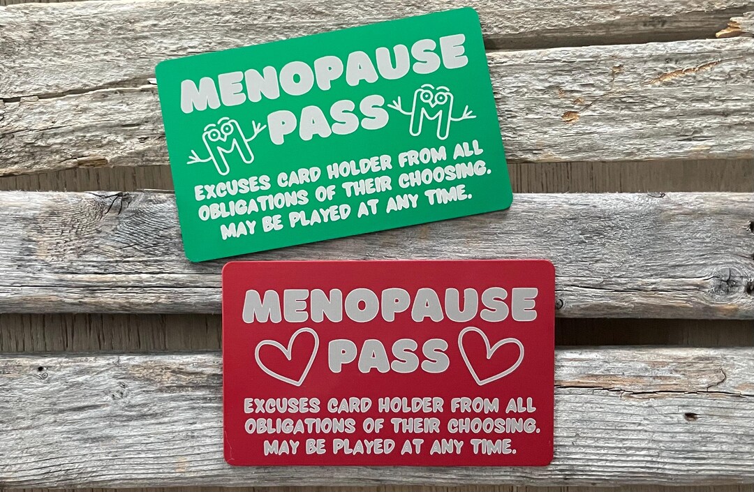 Funny Menopause Pass: Laser Engraved Aluminum Wallet Card - Etsy