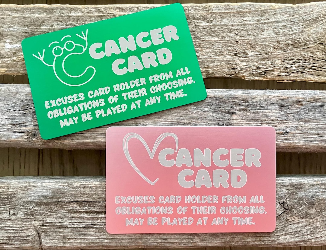 Funny Cancer Card: Comic Relief Gift, Metal Wallet Card - Etsy