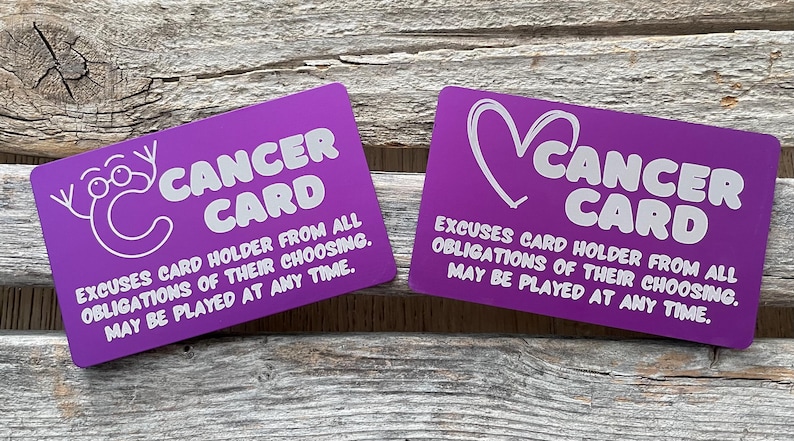 Funny Cancer Card: Comic Relief Gift, Metal Wallet Card - Etsy