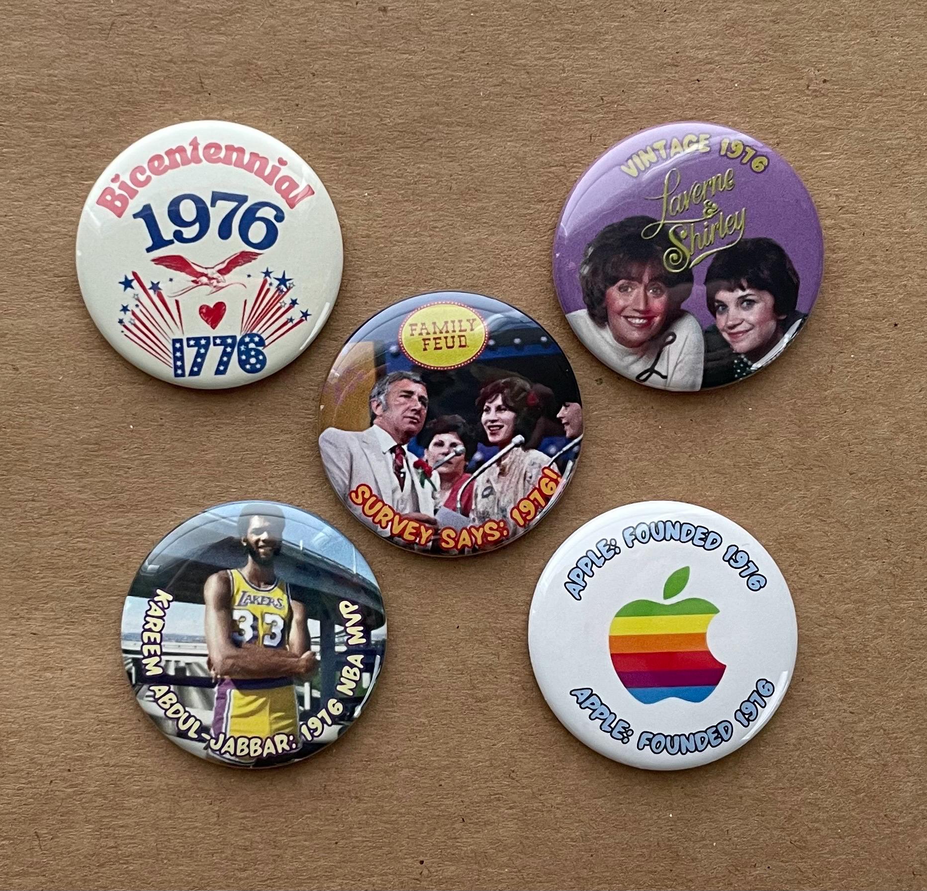1976 Button Pins or Magnets: 50th Birthday Party Favors - Etsy