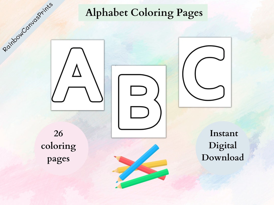 Preschool Alphabet Coloring Pages, Alphabet Printable Coloring Pages - Etsy