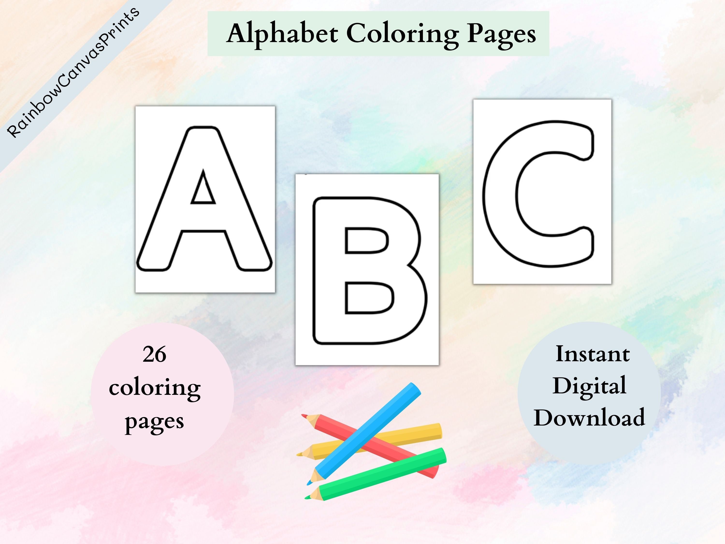 Preschool Alphabet Coloring Pages, Alphabet Printable Coloring Pages - Etsy
