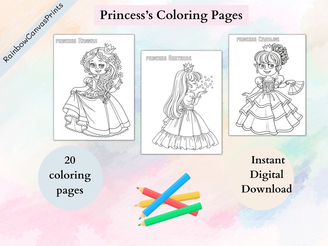 Princess's Coloring Pages for Kids, Activity Coloring Pages for Girls ...