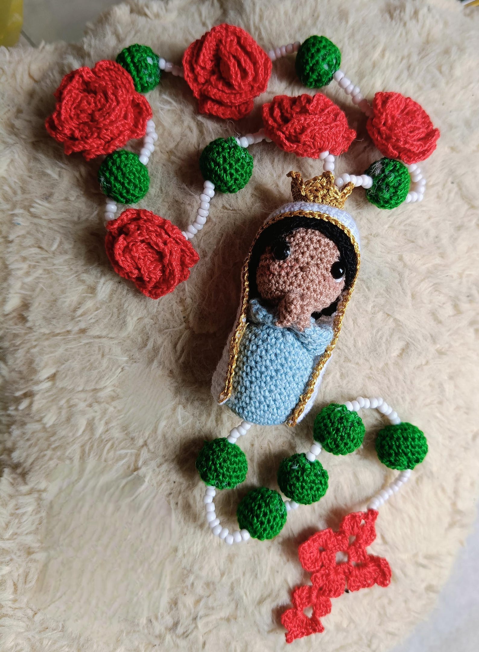 Rosary Holy Mother Mary Crochet Handmade Tutorial Template - Etsy