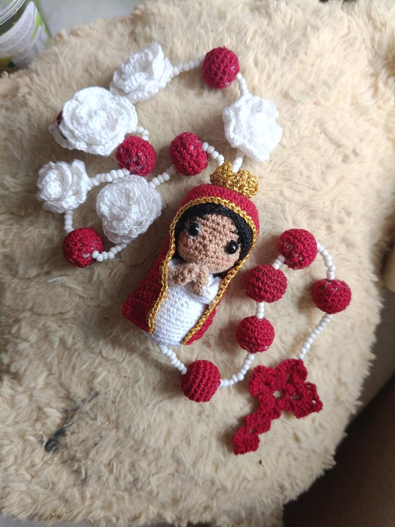 Rosary Holy Mother Mary Crochet Handmade Tutorial Template - Etsy