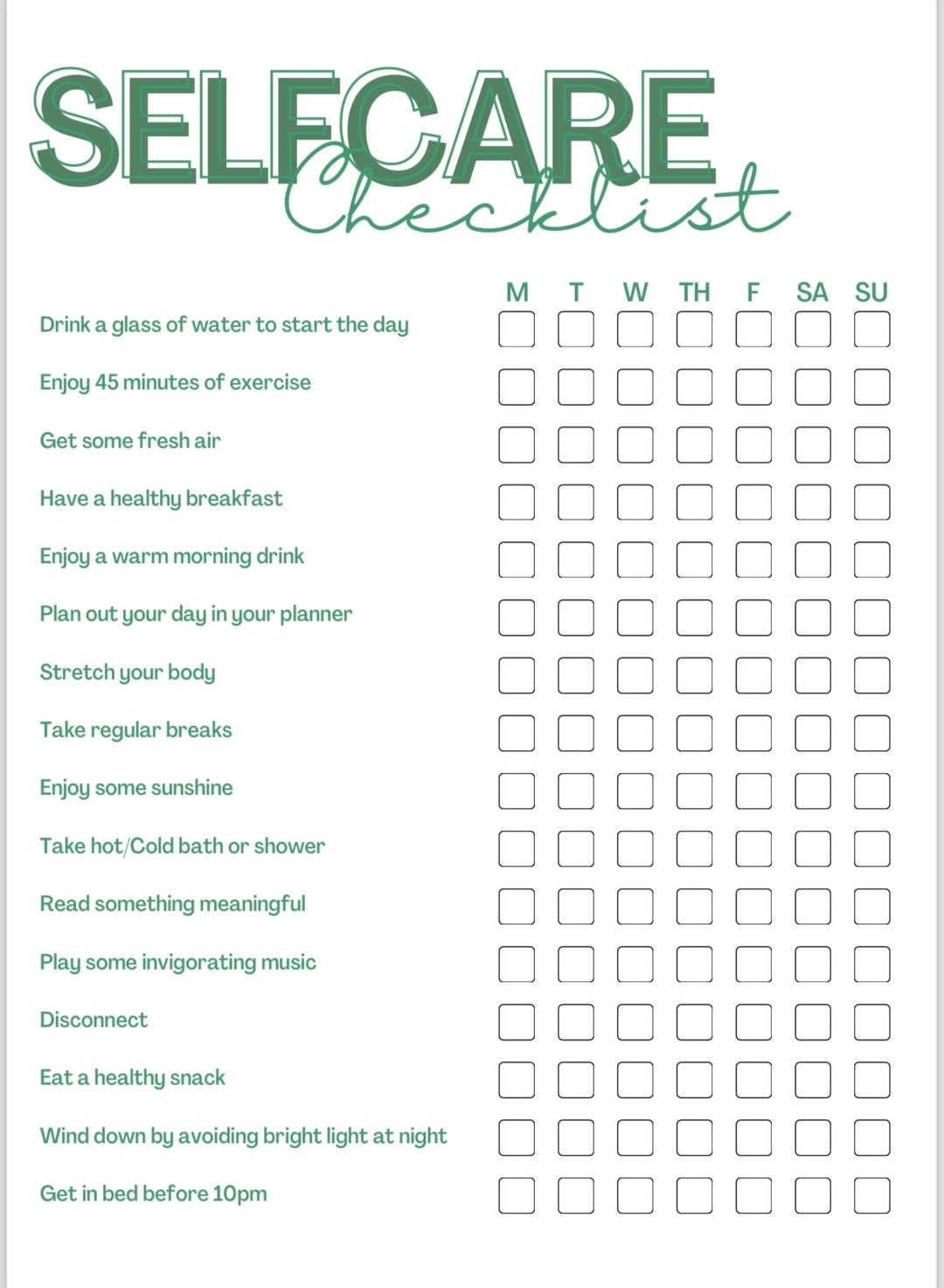 Self-care Printables - Etsy