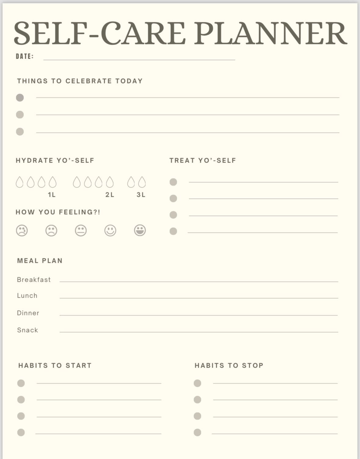 Self-care Printables - Etsy