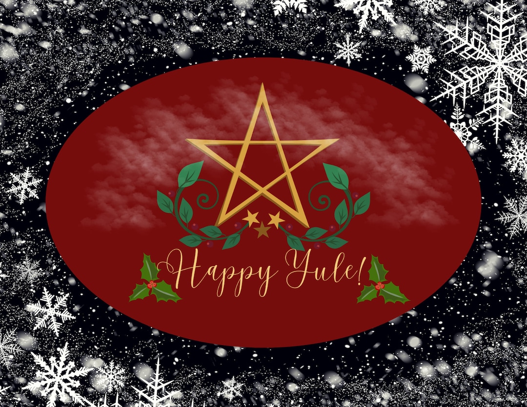 Happy Yule Sticker | Yuletide Instant Download Sticker | Pagan Holiday ...