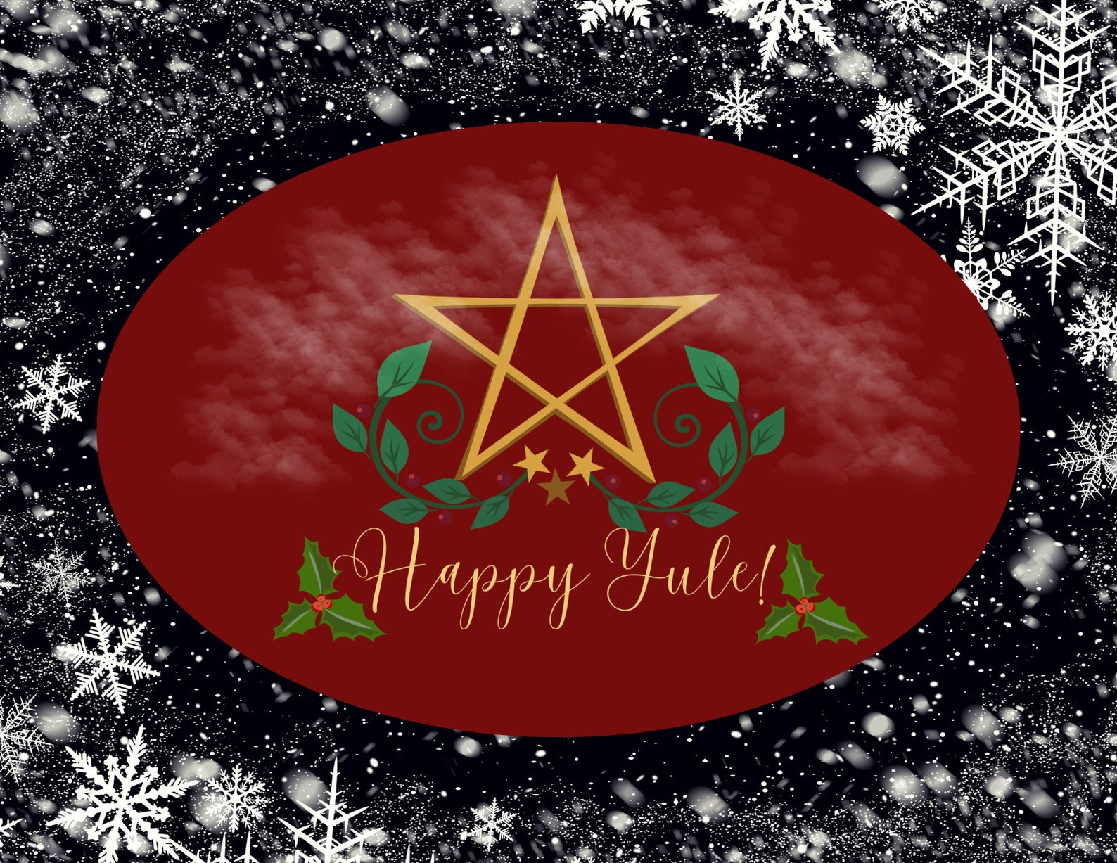 Happy Yule Sticker | Yuletide Instant Download Sticker | Pagan Holiday ...