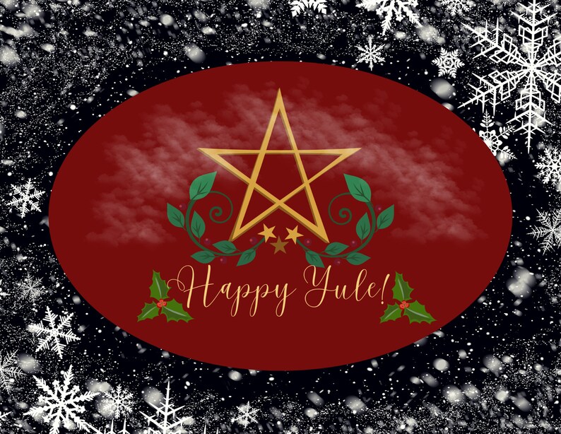 Happy Yule Sticker | Yuletide Instant Download Sticker | Pagan Holiday ...