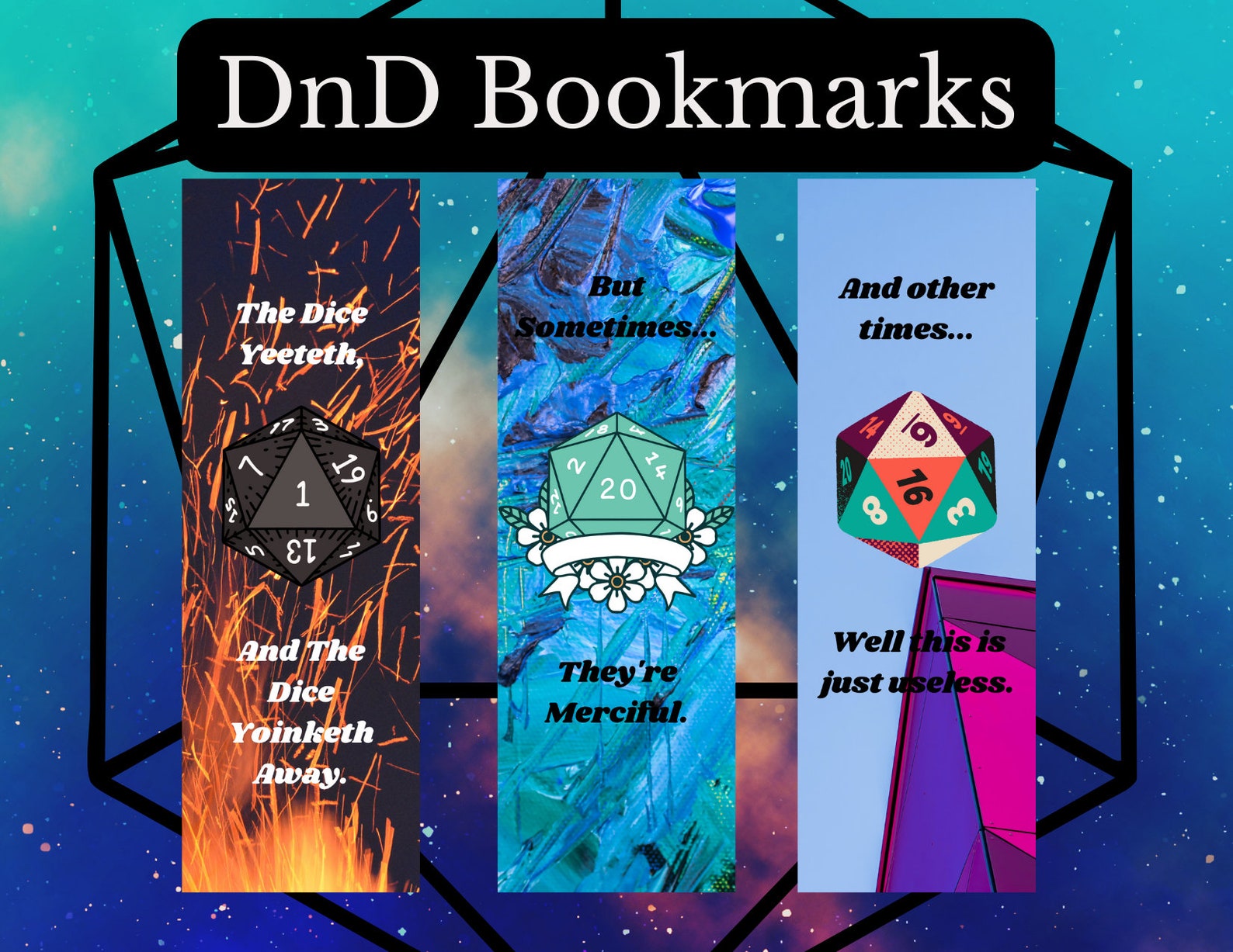 Dnd Bookmarks Set (3) TTRPG Dungeons and Dragons 5e Bookmarks Digital ...