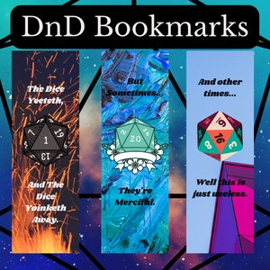 Dnd Bookmarks Set (3) TTRPG Dungeons and Dragons 5e Bookmarks Digital ...