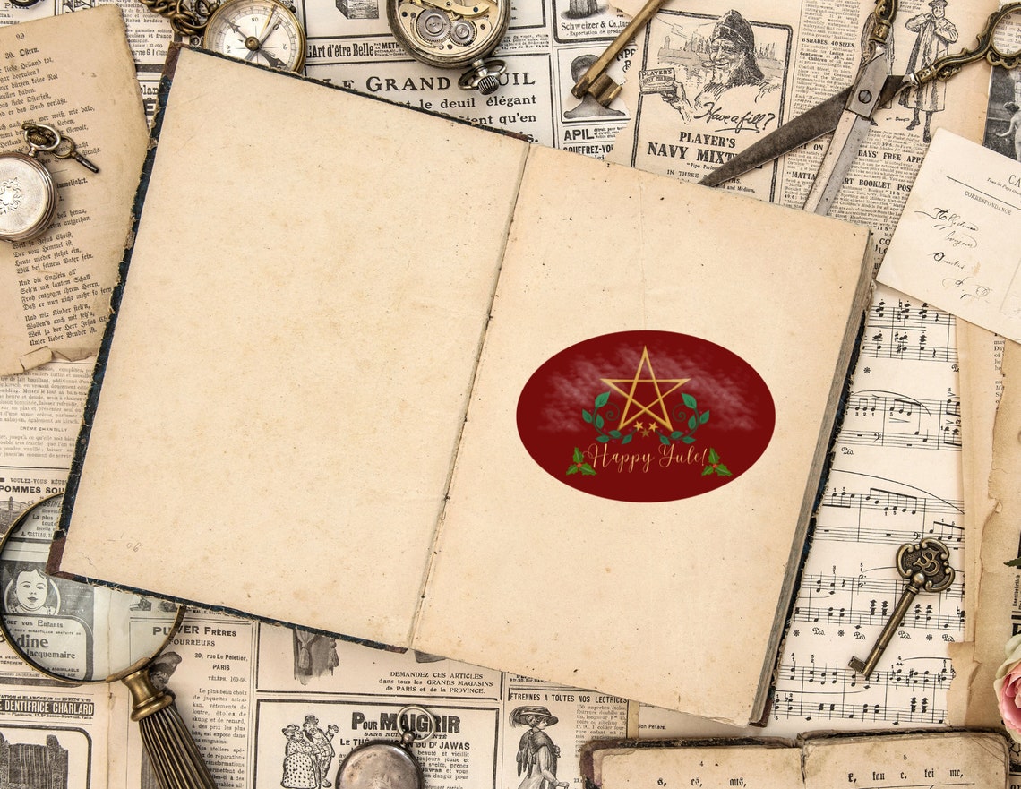 Happy Yule Sticker | Yuletide Instant Download Sticker | Pagan Holiday ...