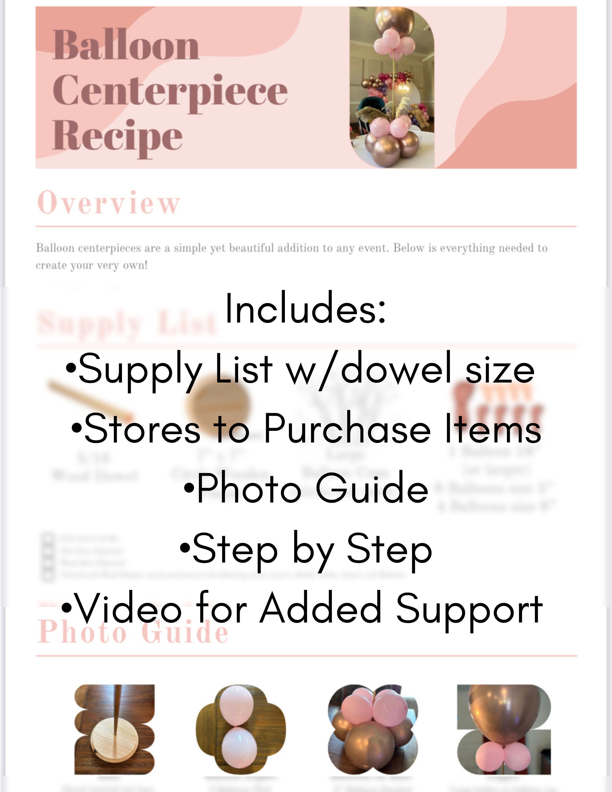 Balloon Centerpiece Recipe (digital File) - Etsy