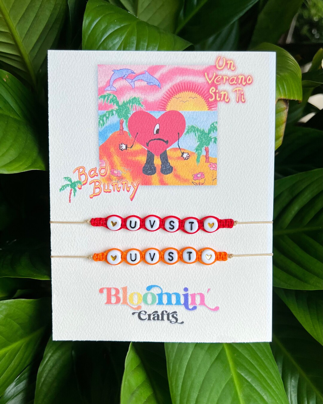 U.V.S.T W/ Hearts Handmade Bad Bunny Adjustable Bracelet - Etsy