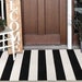 Black and White Outdoor Striped Rug, Stripes Christmass Runner, Outdoor ...