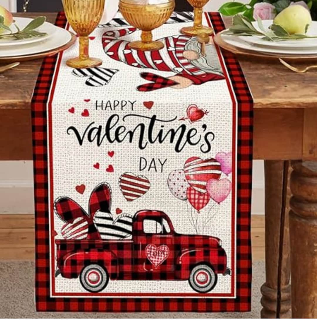 Valentines Table Runner, Love Heart Tree Branch Dinner Runner ...