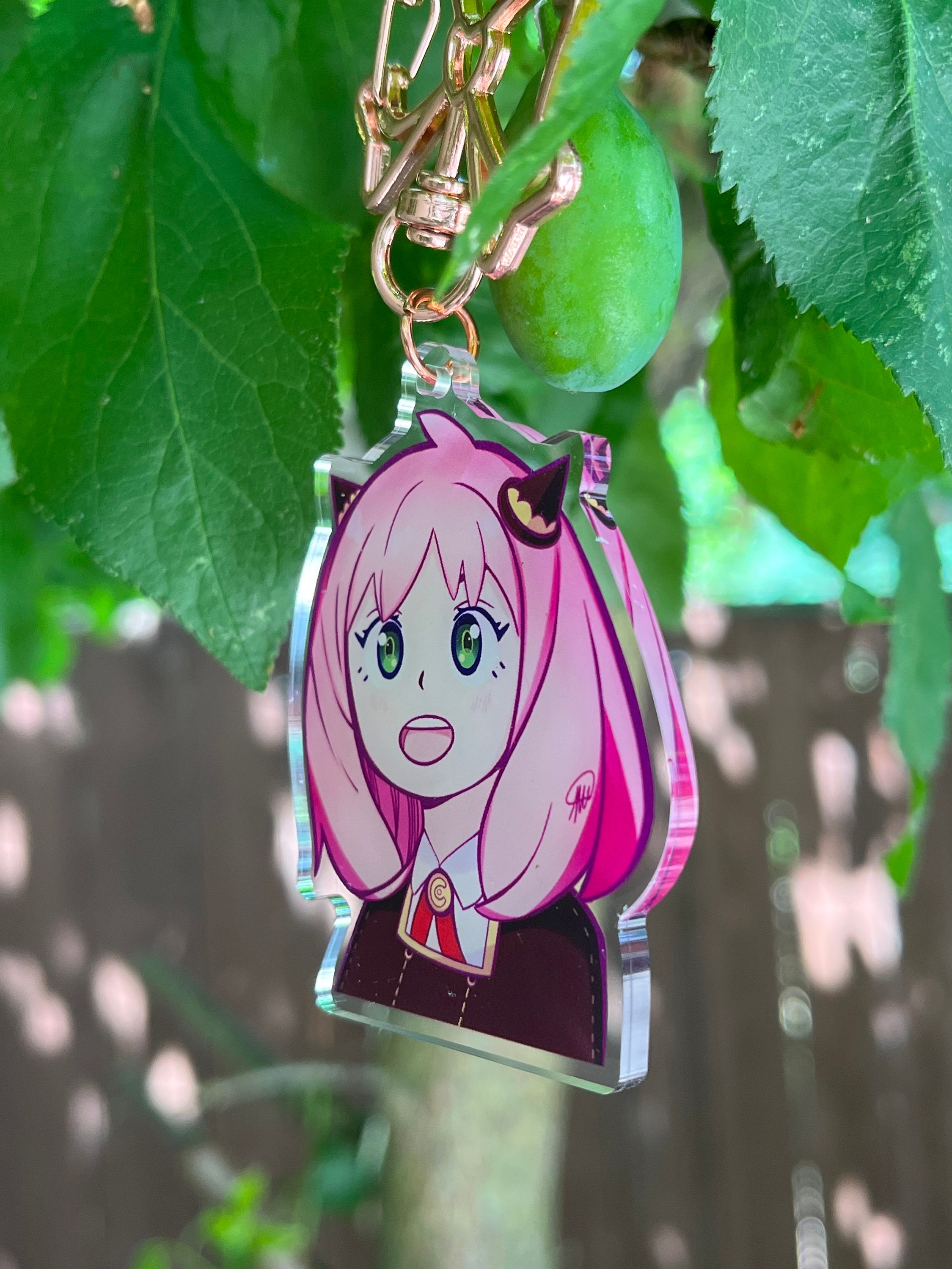 Anime Spy Family Keychain Anya Cute Backpack Charm Acrylic Double-sided ...
