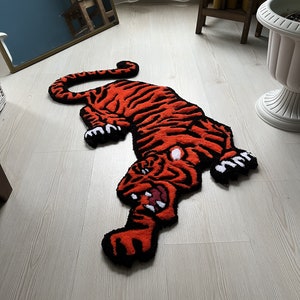 Orange Tiger Rug | Full Body Tiger | Fluffy Soft Tufted Rug - Etsy