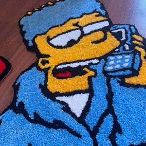 Blue Bart Simpson Rug the Simpsons Custom Tufted Rug - Etsy