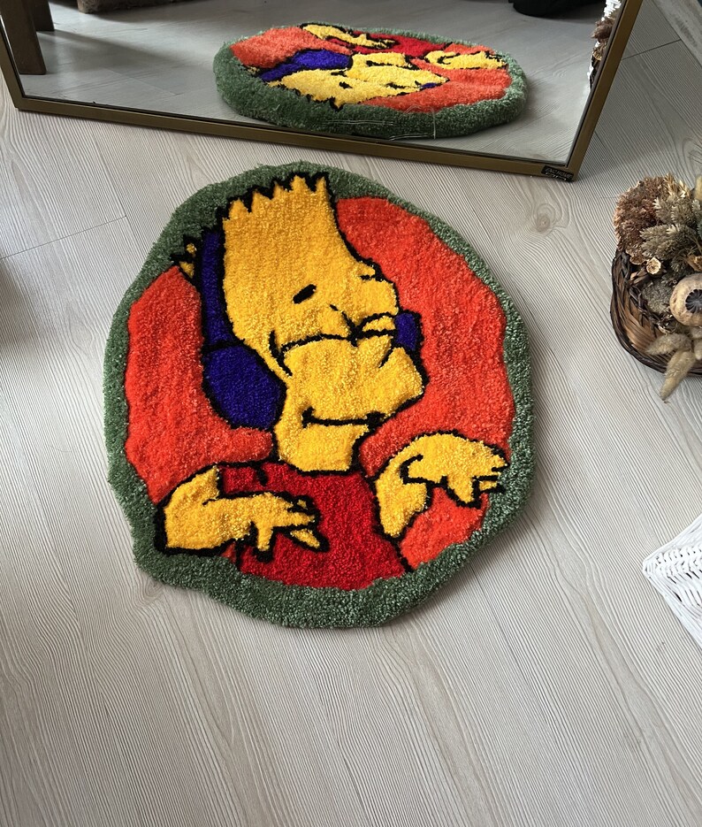Simpson Fun Tufted Rug Bart Simpson Custom Rug Simpsons - Etsy