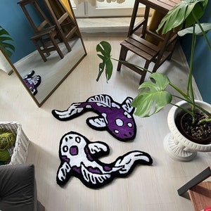 Koi Yin Yang Fish Rug | Custom Asian Tufted Rug | Fluffy & Soft Tufting ...
