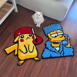 Yellow Cute Character Tufted Rug Custom Rug %100 Handmade - Etsy