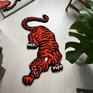 Orange Tiger Rug | Full Body Tiger | Fluffy Soft Tufted Rug - Etsy