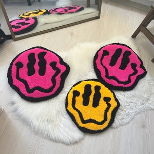Trippy Smile Tufted Rug | Custom Smile Rug - Etsy