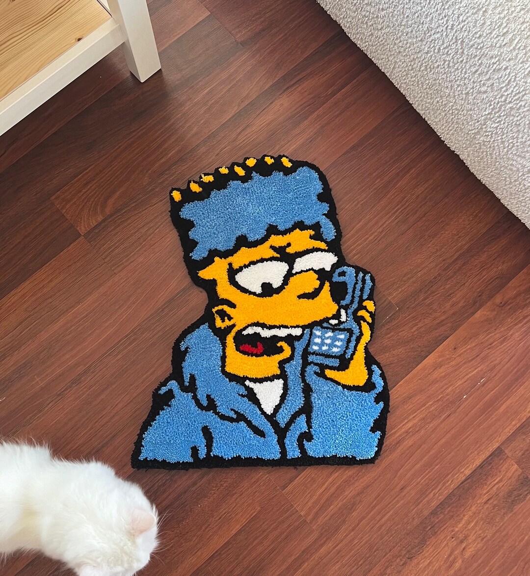Blue Bart Simpson Rug the Simpsons Custom Tufted Rug - Etsy