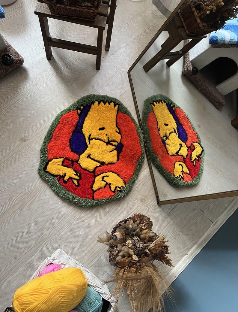Simpson Fun Tufted Rug Bart Simpson Custom Rug Simpsons - Etsy