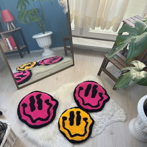 Trippy Smile Tufted Rug | Custom Smile Rug - Etsy