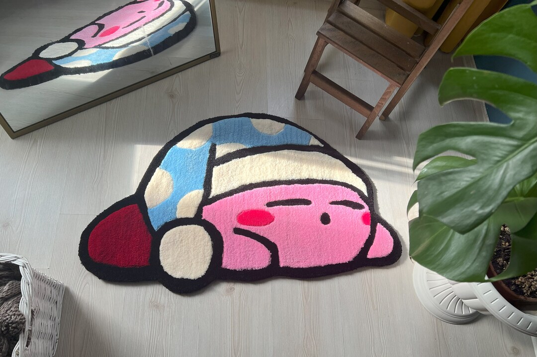 Sleepy Kirby Cute Rug Custom Tufted Rug %100 Handmade Rug - Etsy Canada