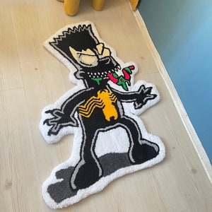 Custom Simpson Bart Tufted Rug Simpsons %100 Handmade - Etsy