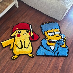 Blue Bart Simpson Rug the Simpsons Custom Tufted Rug - Etsy