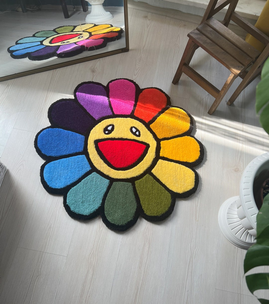 Takashi Murakami Tufting Rug Colorful Flower Rug Smile Japanese Tufted ...