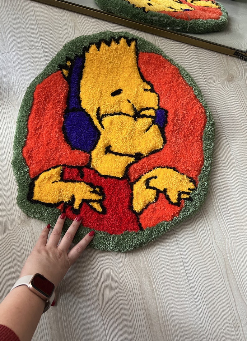 Simpson Fun Tufted Rug Bart Simpson Custom Rug Simpsons - Etsy