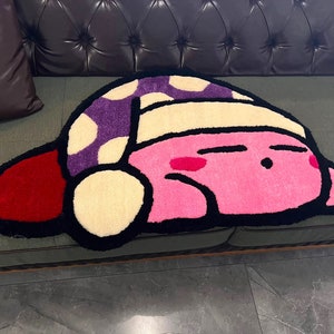 Purple Sleepy Tufted Rug Game Character Cute Rug Handmade Fluffy Rug - Etsy