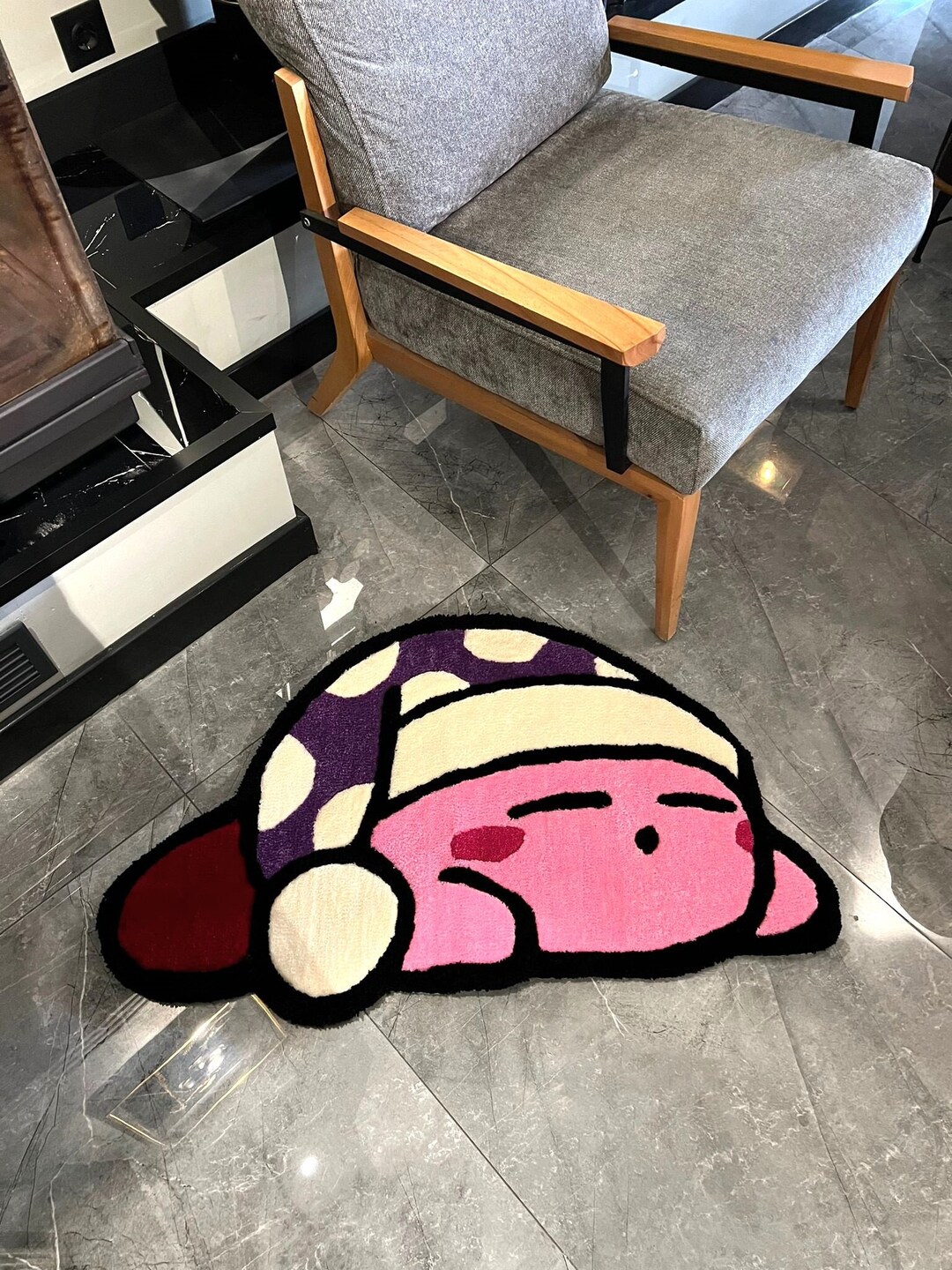 Purple Sleepy Tufted Rug Game Character Cute Rug Handmade Fluffy Rug - Etsy