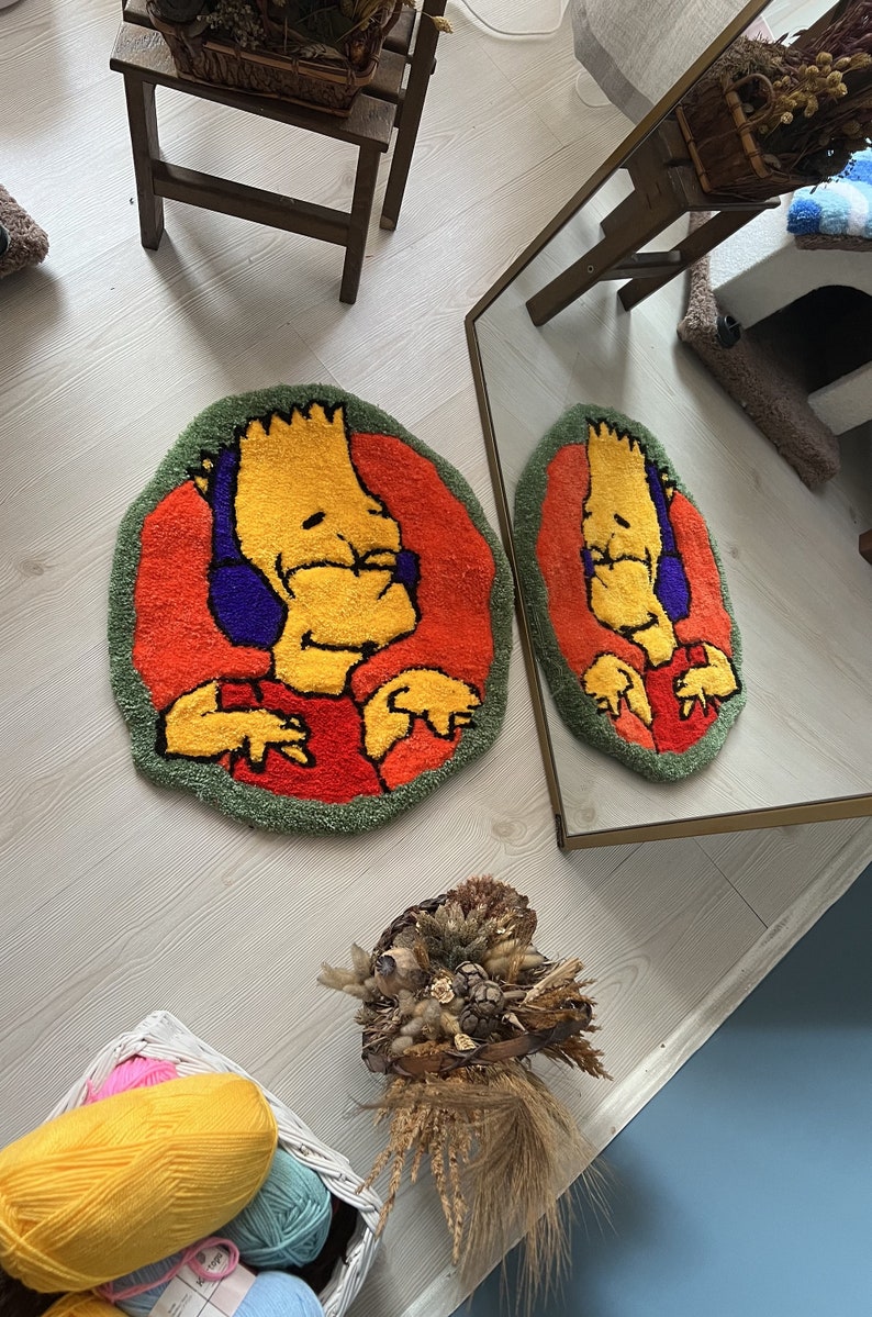 Simpson Fun Tufted Rug Bart Simpson Custom Rug Simpsons - Etsy