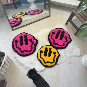Trippy Smile Tufted Rug | Custom Smile Rug - Etsy