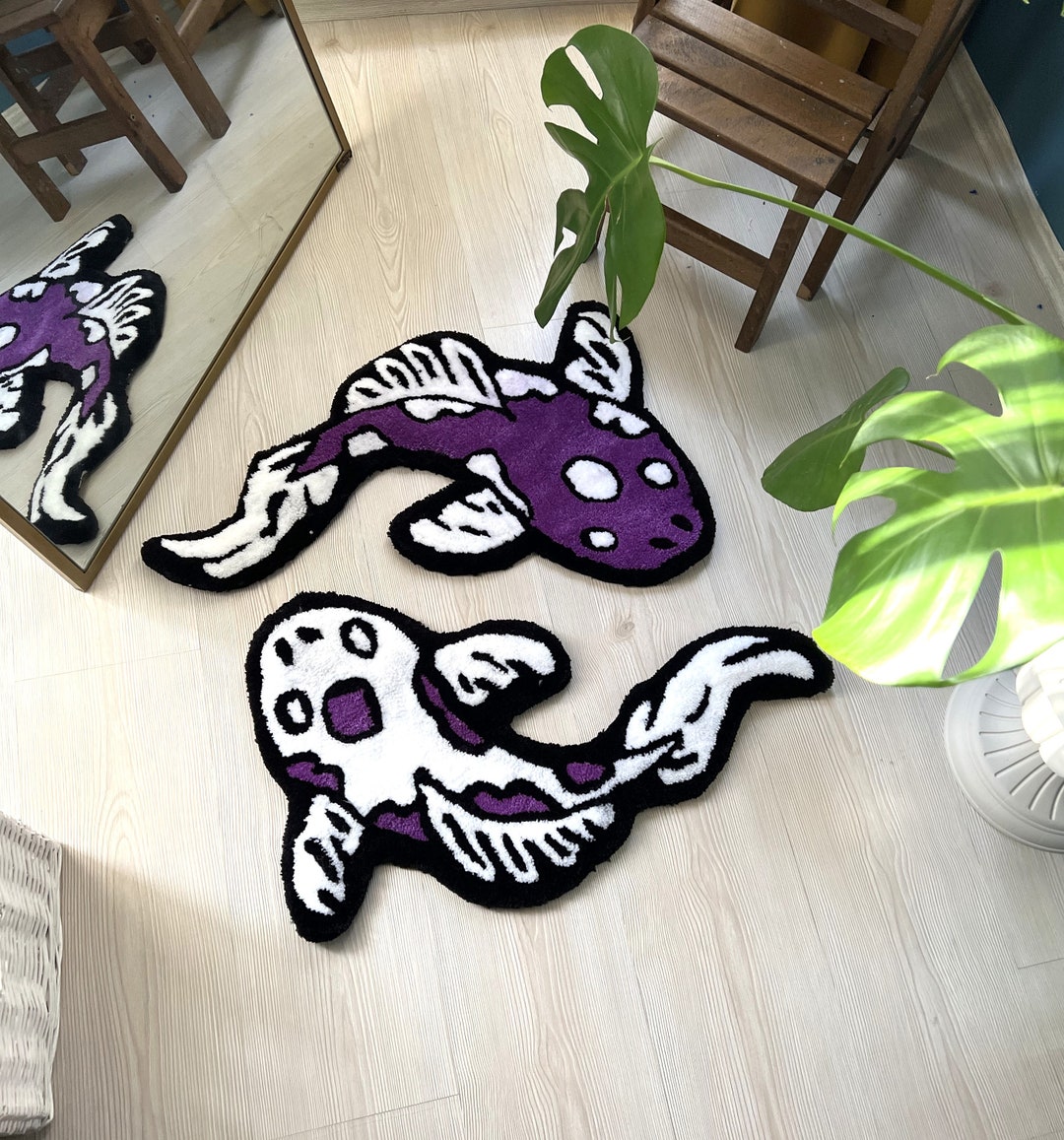 Koi Yin Yang Fish Rug Custom Asian Tufted Rug - Etsy