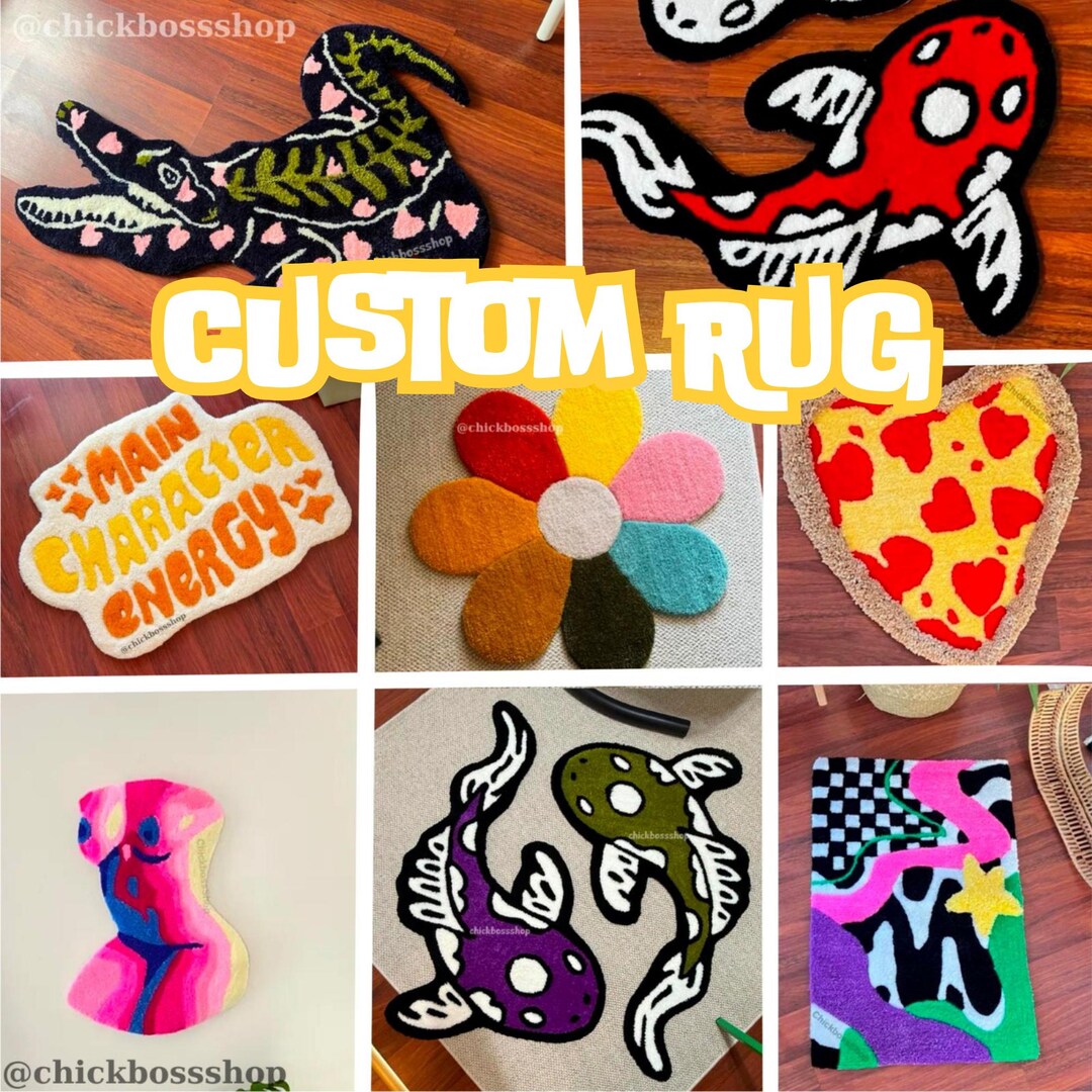 Custom Handmade Tufted Rug | Text and Pet Tufting Rug | Colorful Rug ...