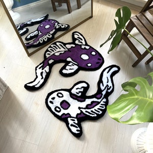 Koi Yin Yang Fish Rug Custom Asian Tufted Rug - Etsy