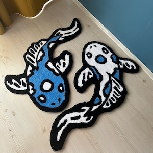 Koi Yin Yang Fish Rug | Custom Asian Tufted Rug | Fluffy & Soft Tufting ...